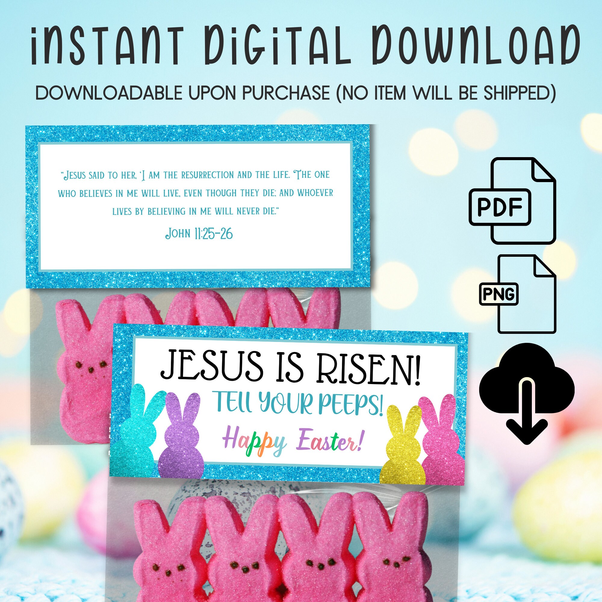 Jesus is Risen Tell Your Peeps Happy Easter Peeps Topper He is Risen ...