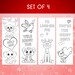 Valentines Coloring Bookmarks Valentines Puns Cards Cute Animal ...