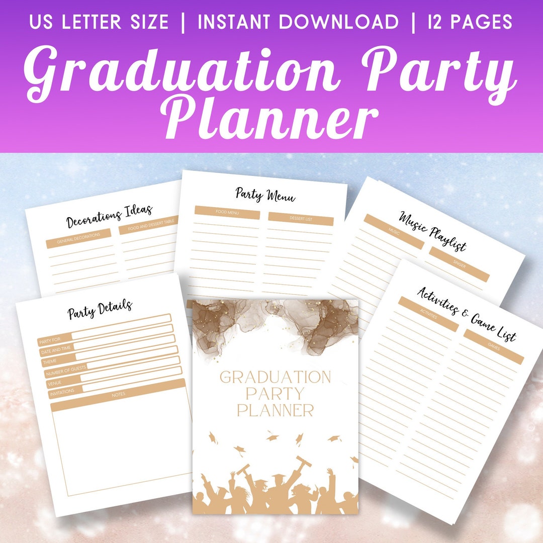 Printable Graduation Planner Party Organizer Event Planning List for ...