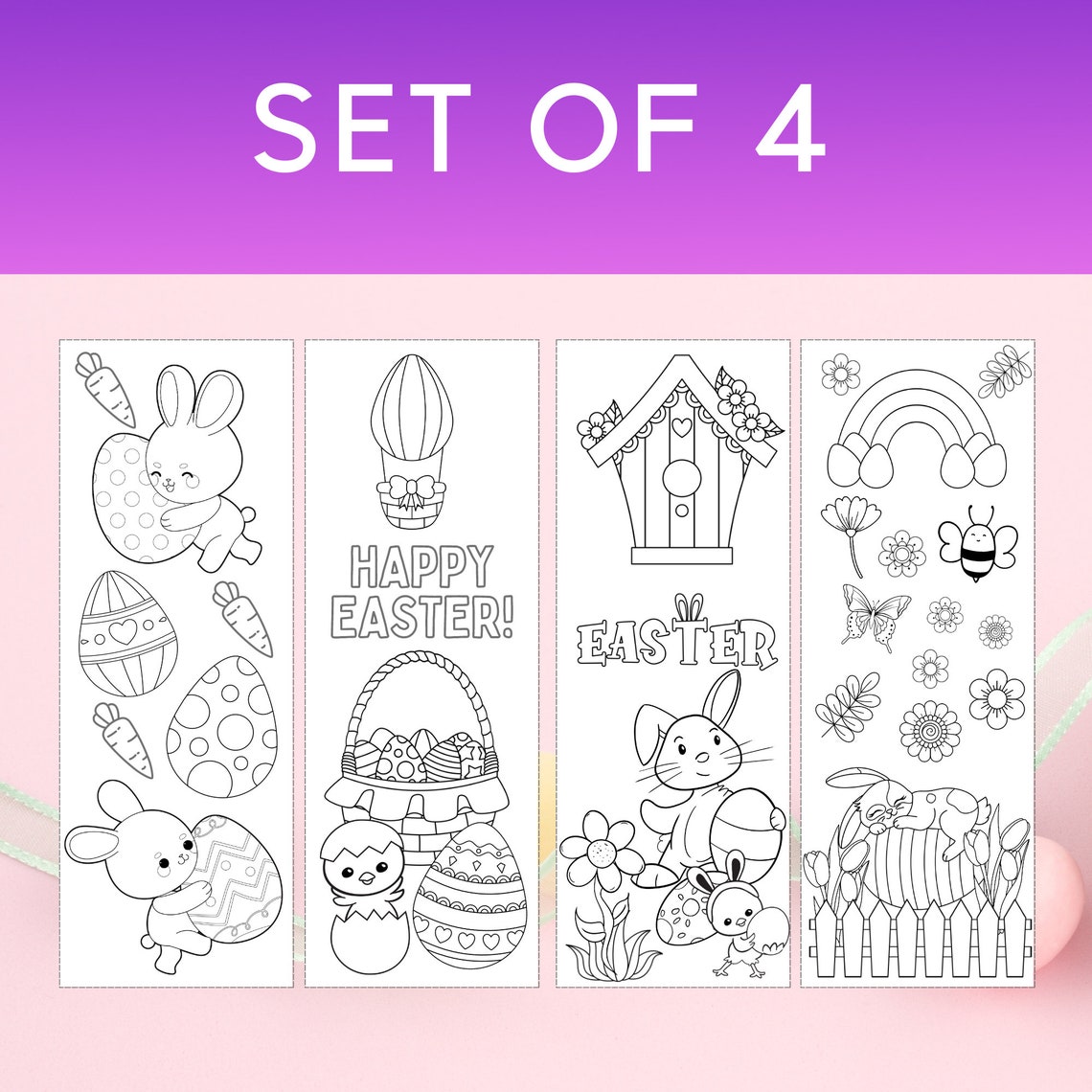 Coloring Easter Bookmarks for Kids Easter Coloring Easter Eggs Coloring ...