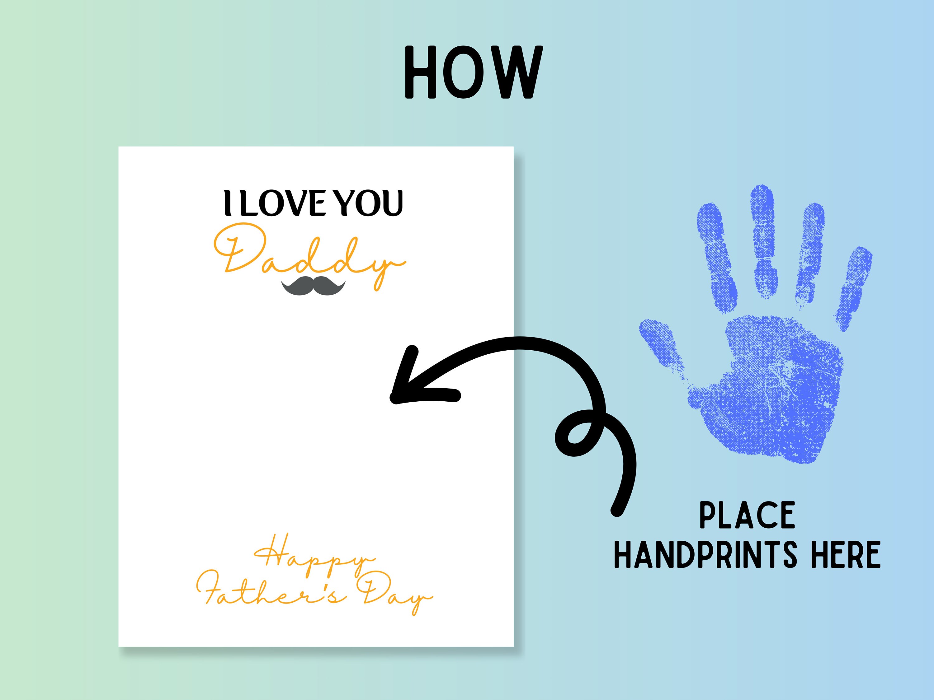 Fathers Day Handprint Craft I Love You Daddy Handprint Art Father’s Day ...