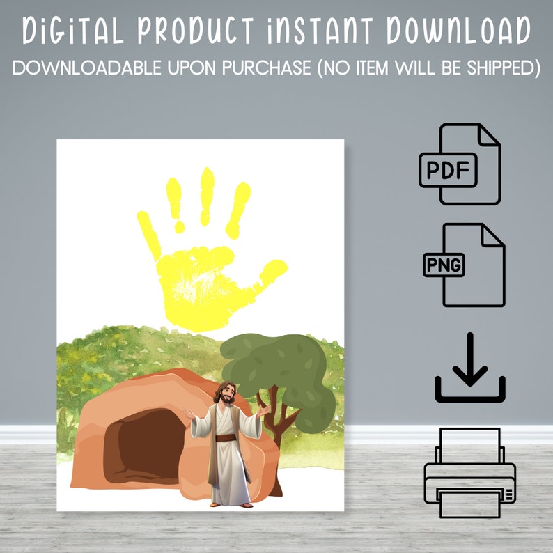Easter Handprint Craft Printable Empty Tomb Religious Easter DIY Craft ...