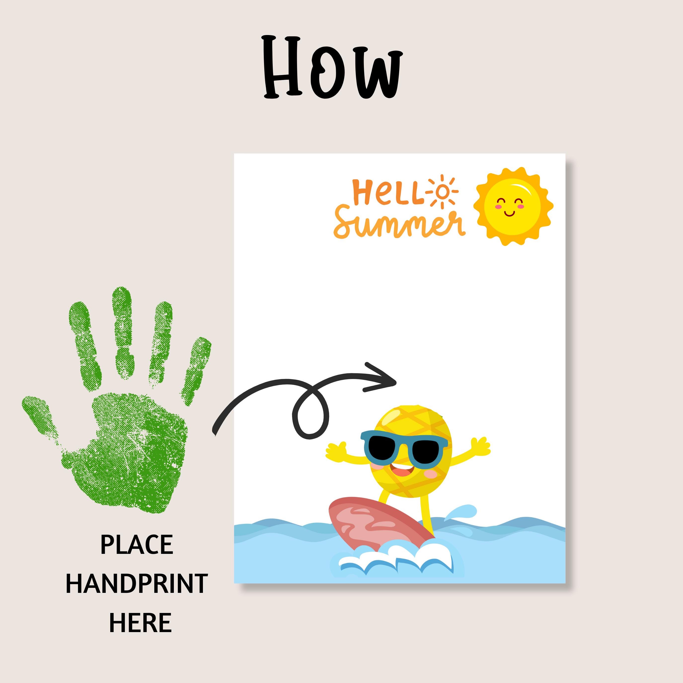 Summer Handprint Craft Art Summer Handprint for Toddler Beach Craft Art ...