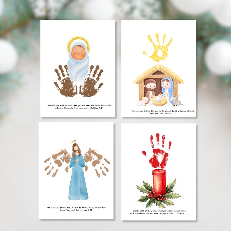 Christmas Handprint Bundle Set 4 Nativity Baby Craft Printable ...