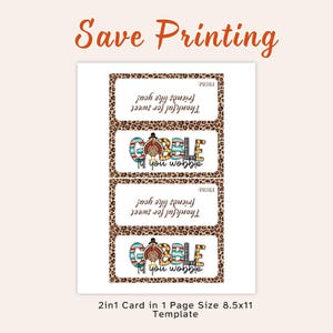 Editable Thanksgiving Treat Bag Topper Funny Gobble Till You Wobble ...