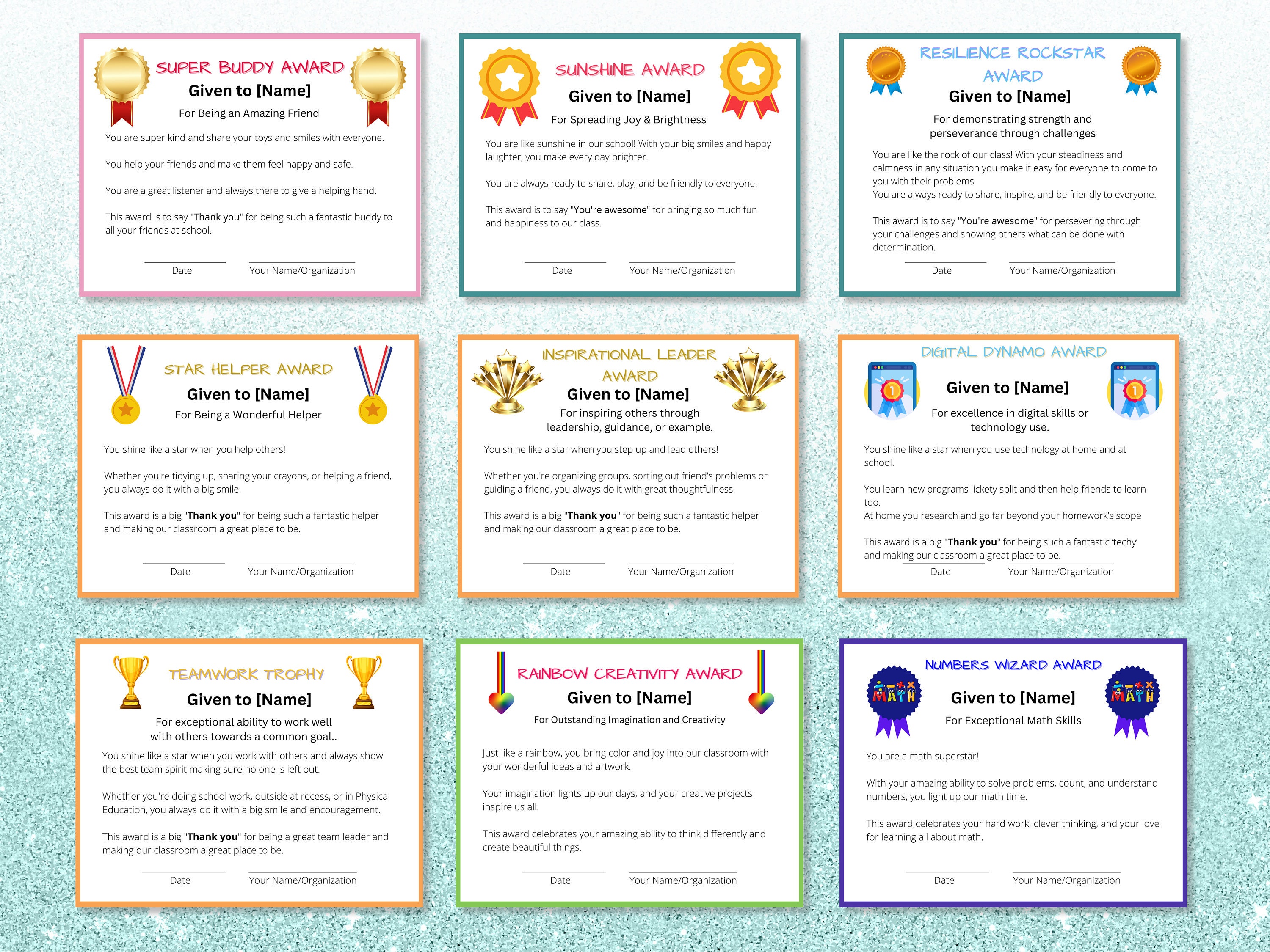 Class Certificate Awards Personalize Printable Graduation K-5 ...