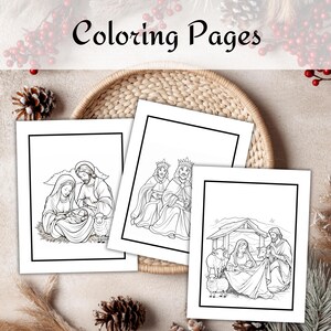 Christmas Nativity Coloring Bundle Nativity Christian Coloring ...