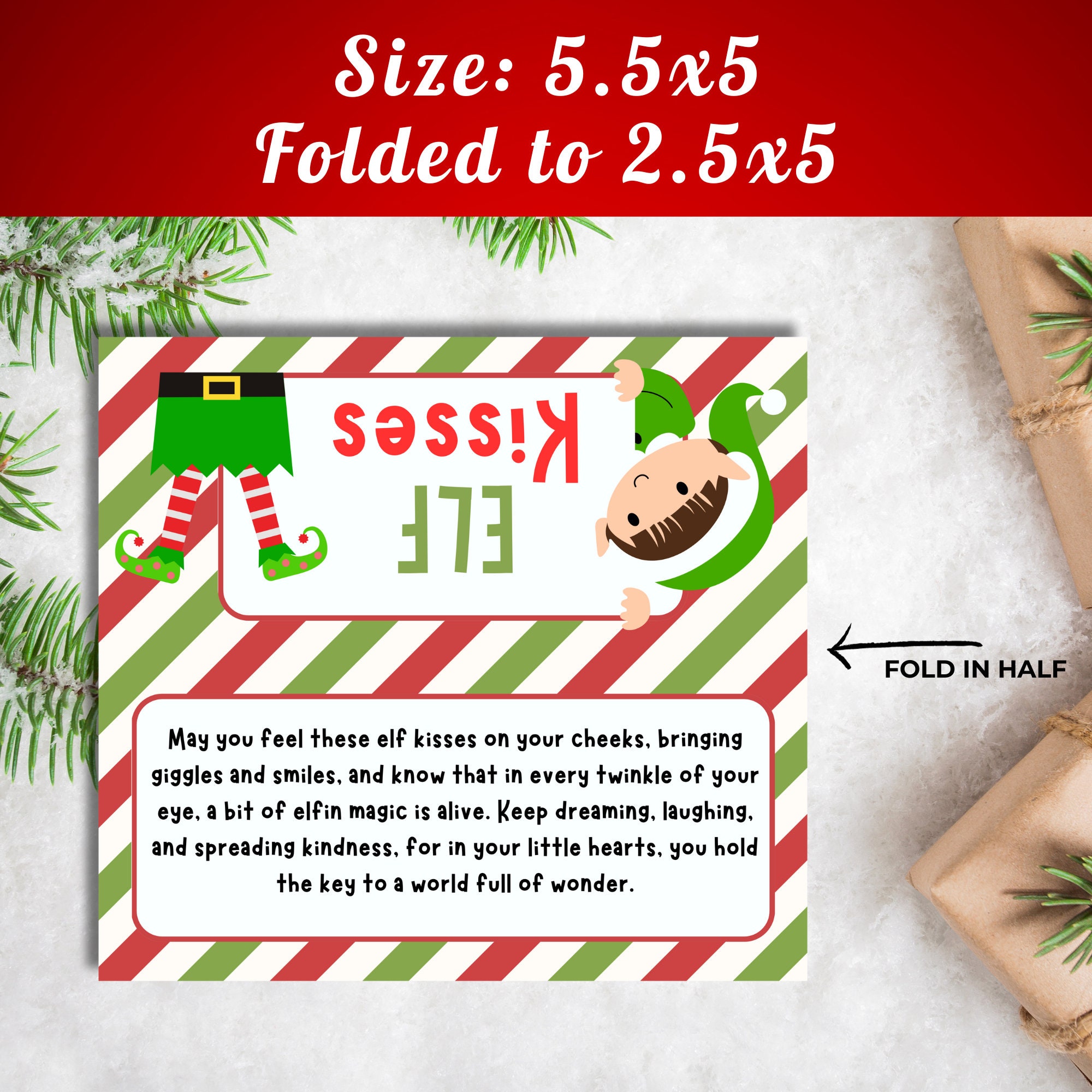 ELF Kisses Treat Bag Christmas Toppers Printable Christmas Gift Tags ...
