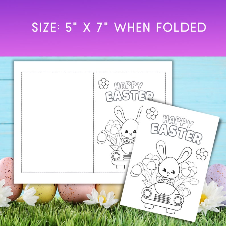 Teachers Printable Easter Coloring Cards Easter Coloring Pages for Kids ...