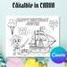 Editable Pirate Birthday Coloring Page Pirate Activity Birthday Favor ...