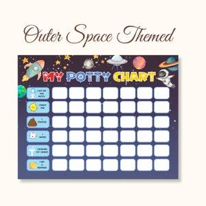 Space Potty Chart for Girls Boys Toilet Training Chart Kids Potty Chart ...