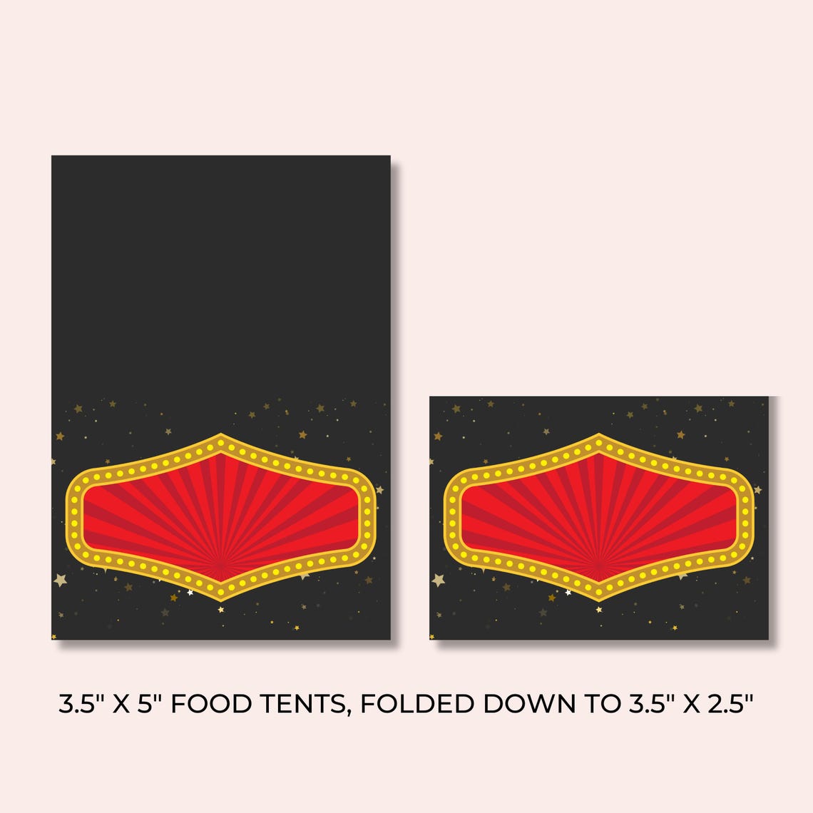 Editable Hollywood Party Food Label Red Carpet Blank Food Tent Card ...