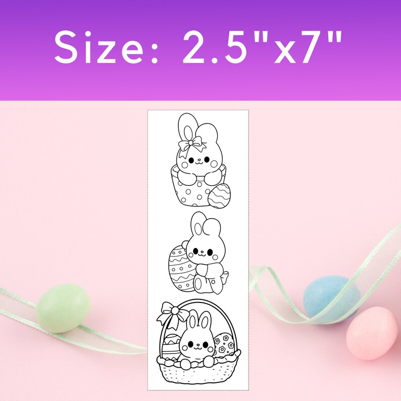 Easter Coloring Bookmark Easter Bunny Egg Coloring Favors Teacher Gift ...