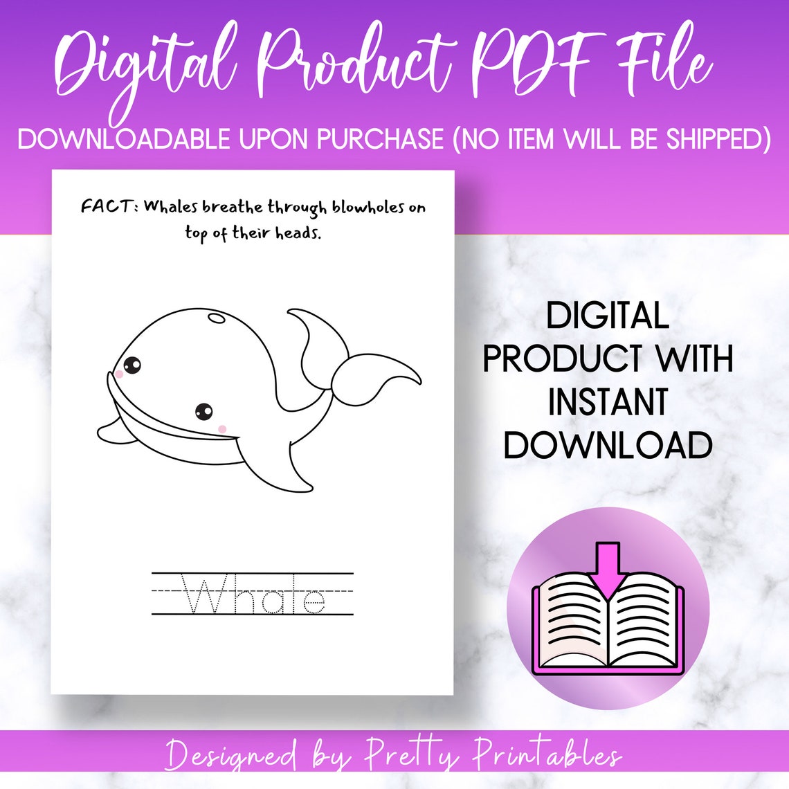 Sea Animals Tracing and Coloring Activity Pages for Kids - Etsy