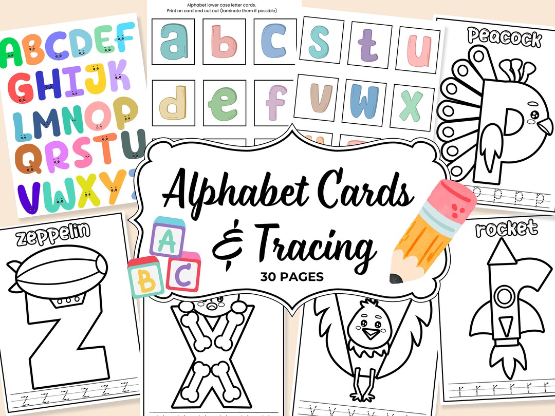 Alphabet Letter Craft 26 Letters Set Tracing Coloring Letters Beginning ...