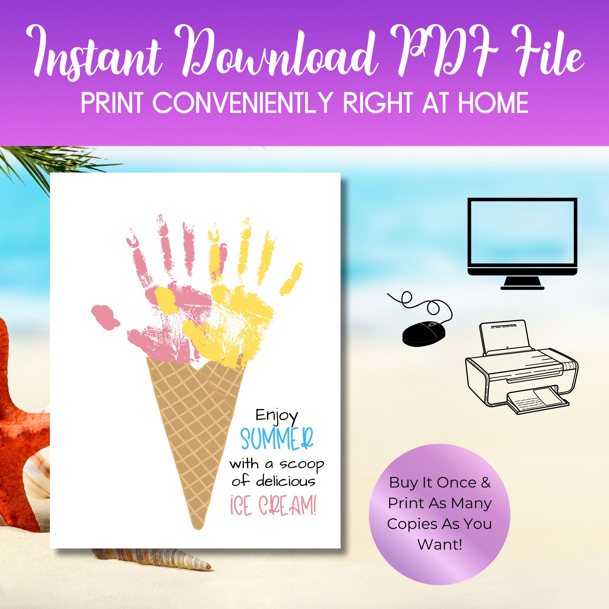 Summer Handprint Craft Summer Handprint Art Summer Handprint for ...