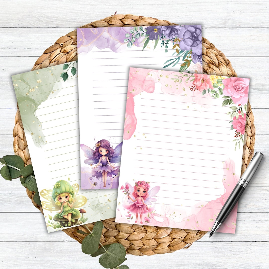 Fairy Stationery Notepad Fairytale Writing Paper Flower Stationery Set ...
