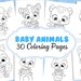 Baby Animals Coloring Pages Printable Bundle 30 Animals Reading ...