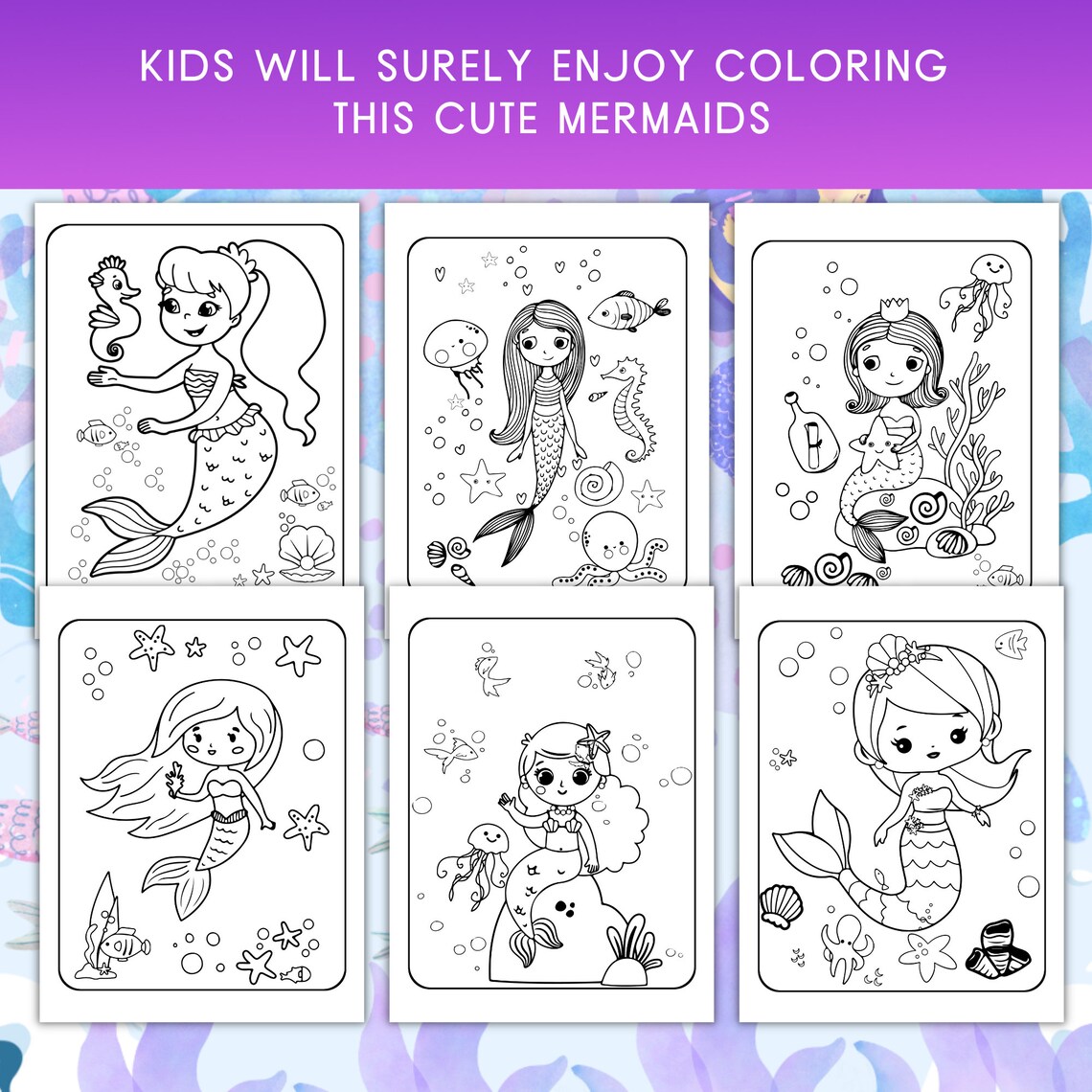 Printable Mermaid Coloring Pages Mermaid Coloring Book Coloring ...