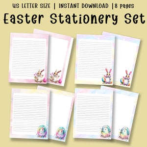 Easter Bunny Stationery Printable Stationery Easter Writing Paper ...