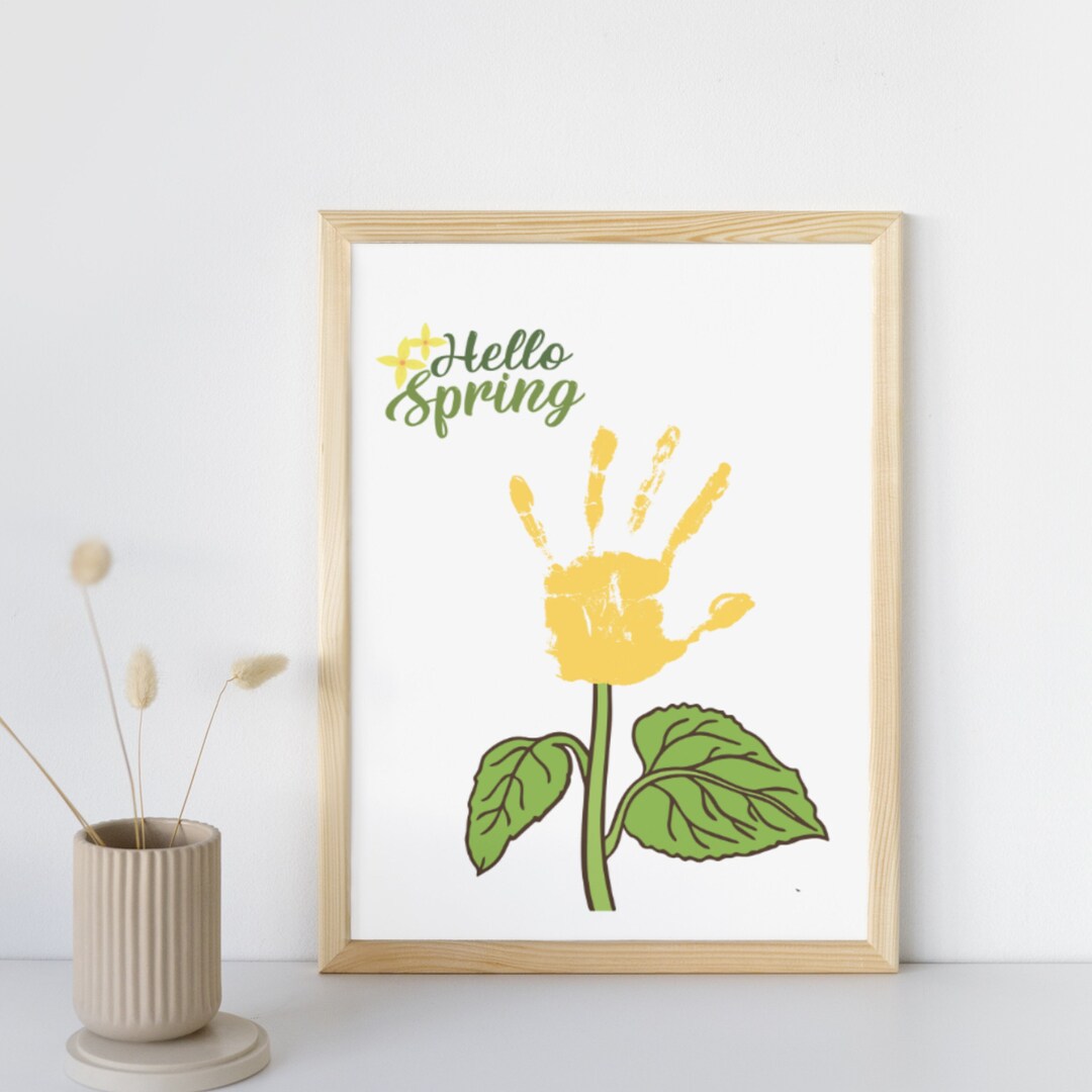 Flower Handprint Craft Spring Art Printable for Kids Toddlers Preschool ...