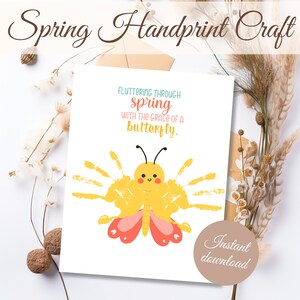 Spring Handprint Craft Art Printable Butterfly With Handprint Wings ...