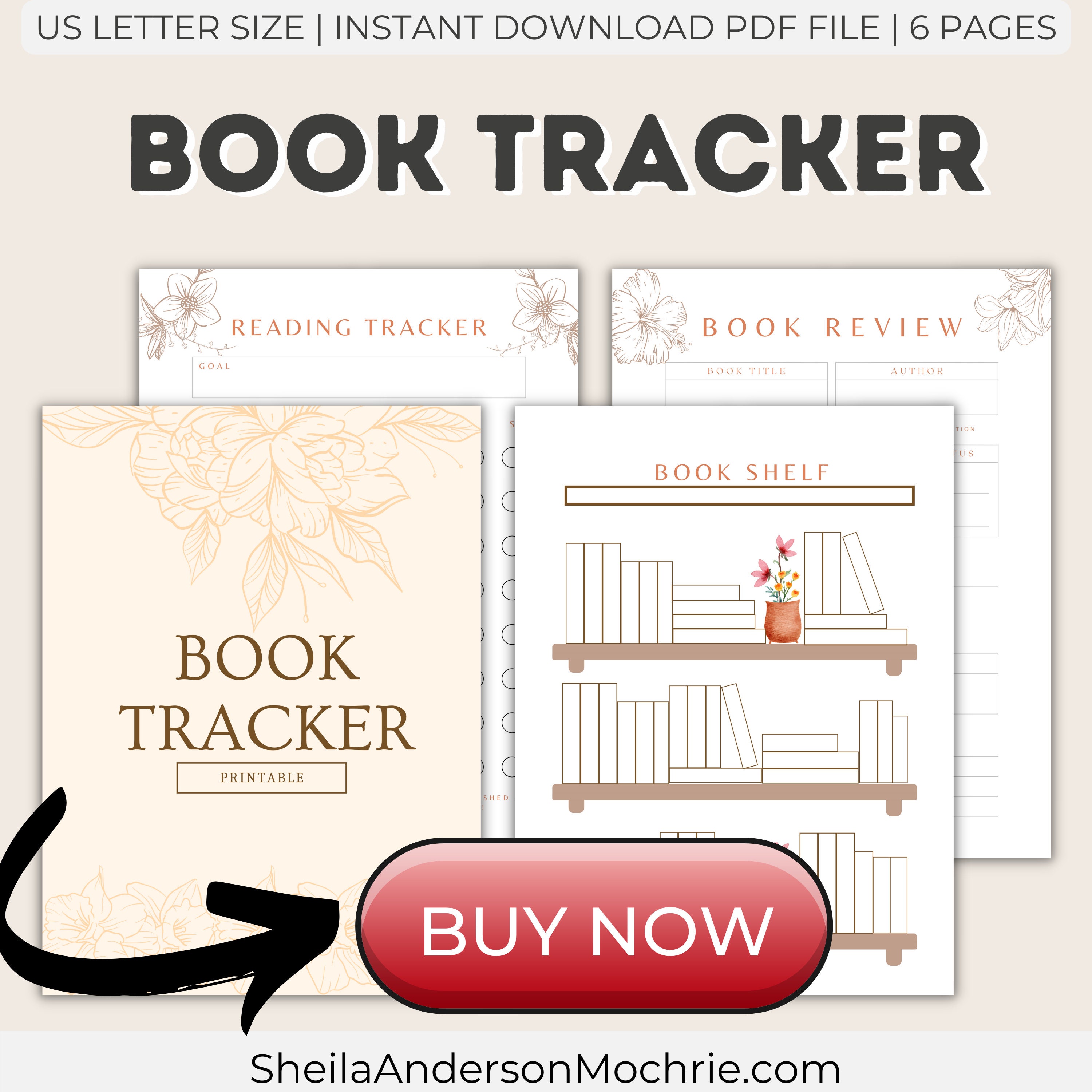 Book Tracker Reading Tracker Bookshelf Reading Log Planner | Etsy