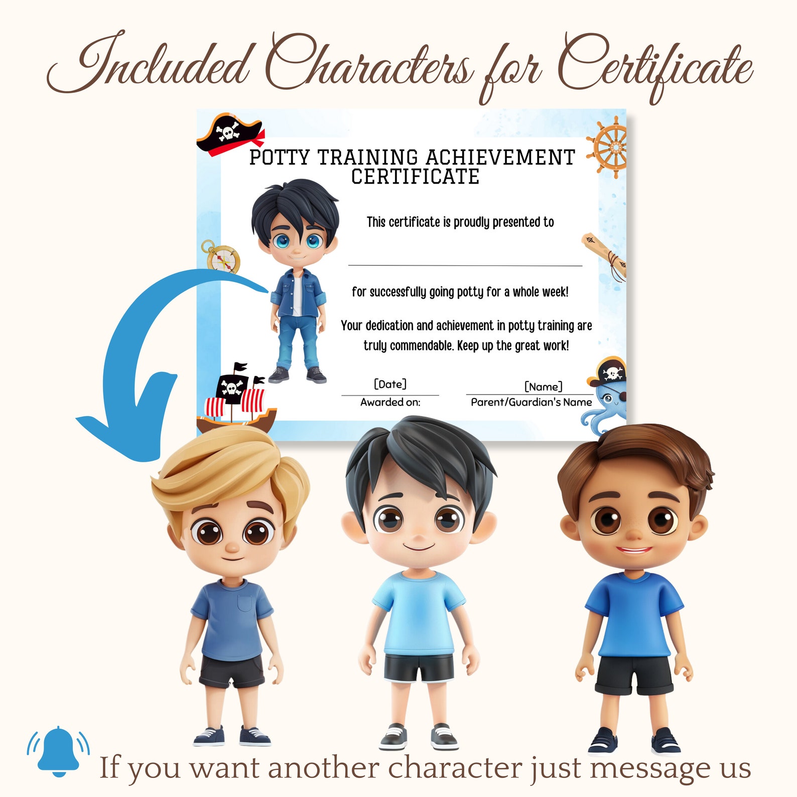 Custom Pirate Potty Chart for Boy Toilet Training Chart Kids ...