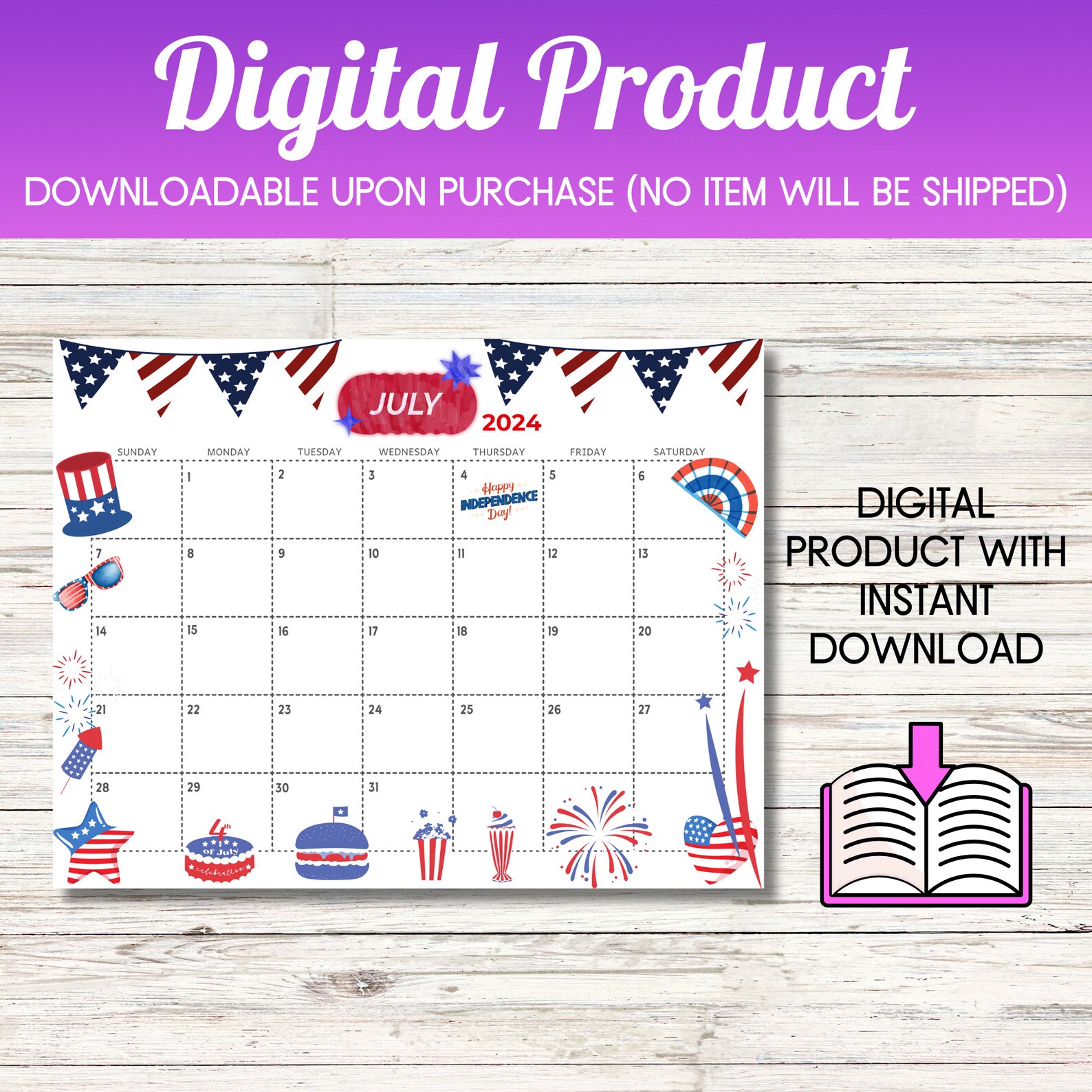 July 2024 Calendar Printable Kids 2024 Calendar Classroom School July ...