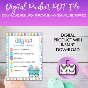 Easter Egg Exchange Dice Game Kids Easter Activity Easter Party Game ...