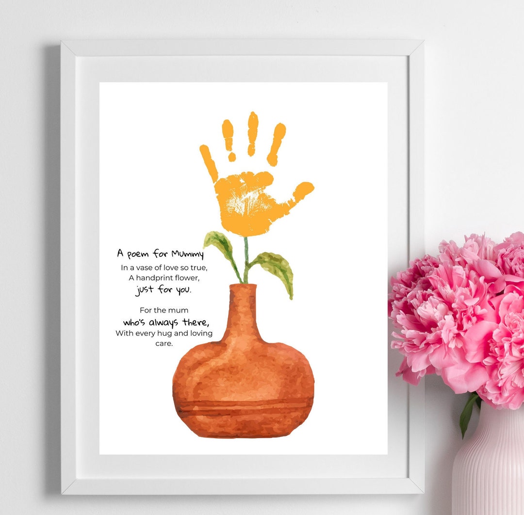 Mothers Day Handprint Craft Flower and Mothers Day Poem Handprint Gift ...