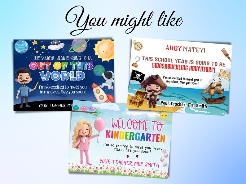 Editable Teacher Welcome Back to School Postcard for Students Cute ...