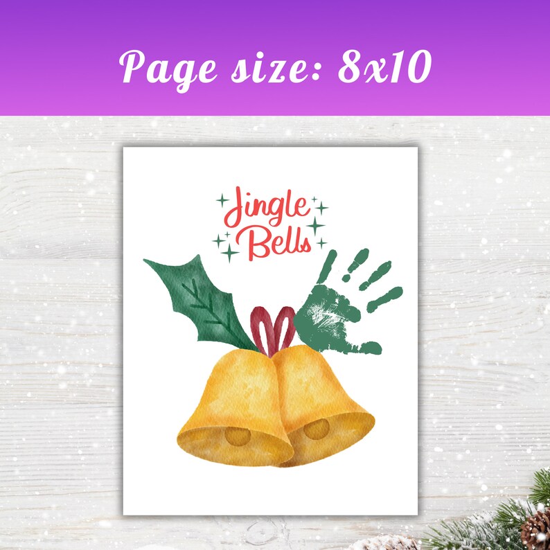 Christmas Handprint Craft Printable Christmas Bells Handprint Art DIY ...