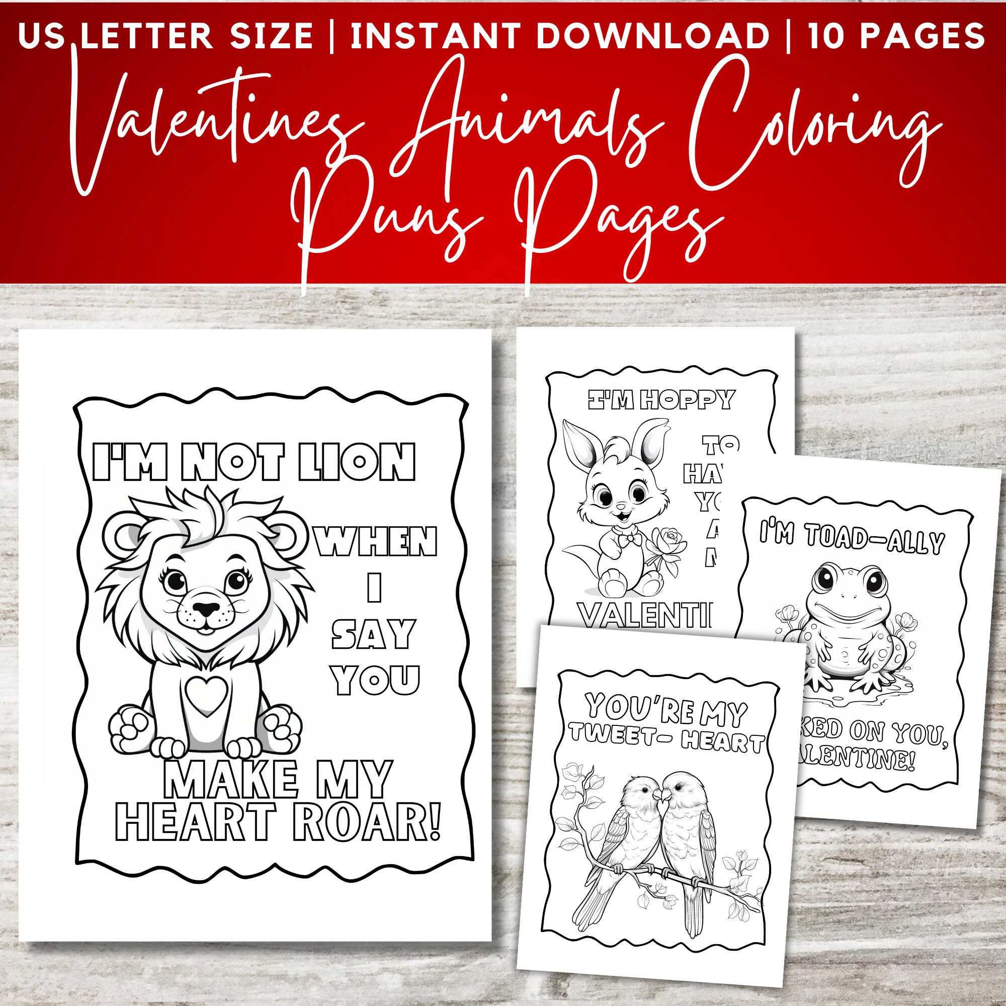 Printable Valentines Day Coloring Pages for Kids Bundle Coloring ...