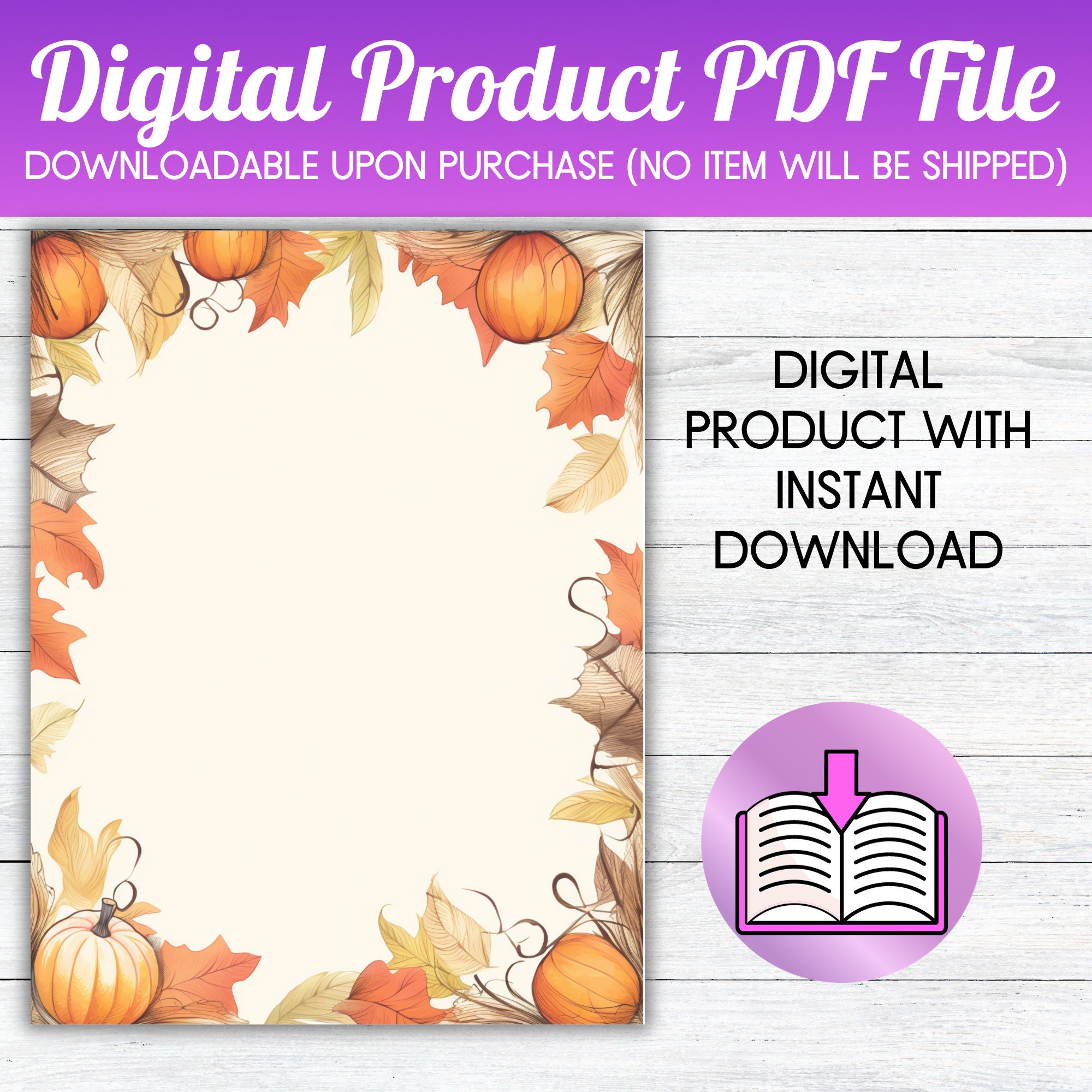 Fall Stationery Set Letter Writing Autumn Stationery Printable ...