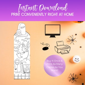 Halloween Coloring Topper Bookmarks for Kids Set 4 Halloween Bookmarks ...
