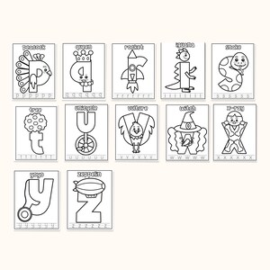 Alphabet Letter Craft 26 Letters Set Tracing Coloring Letters Beginning ...