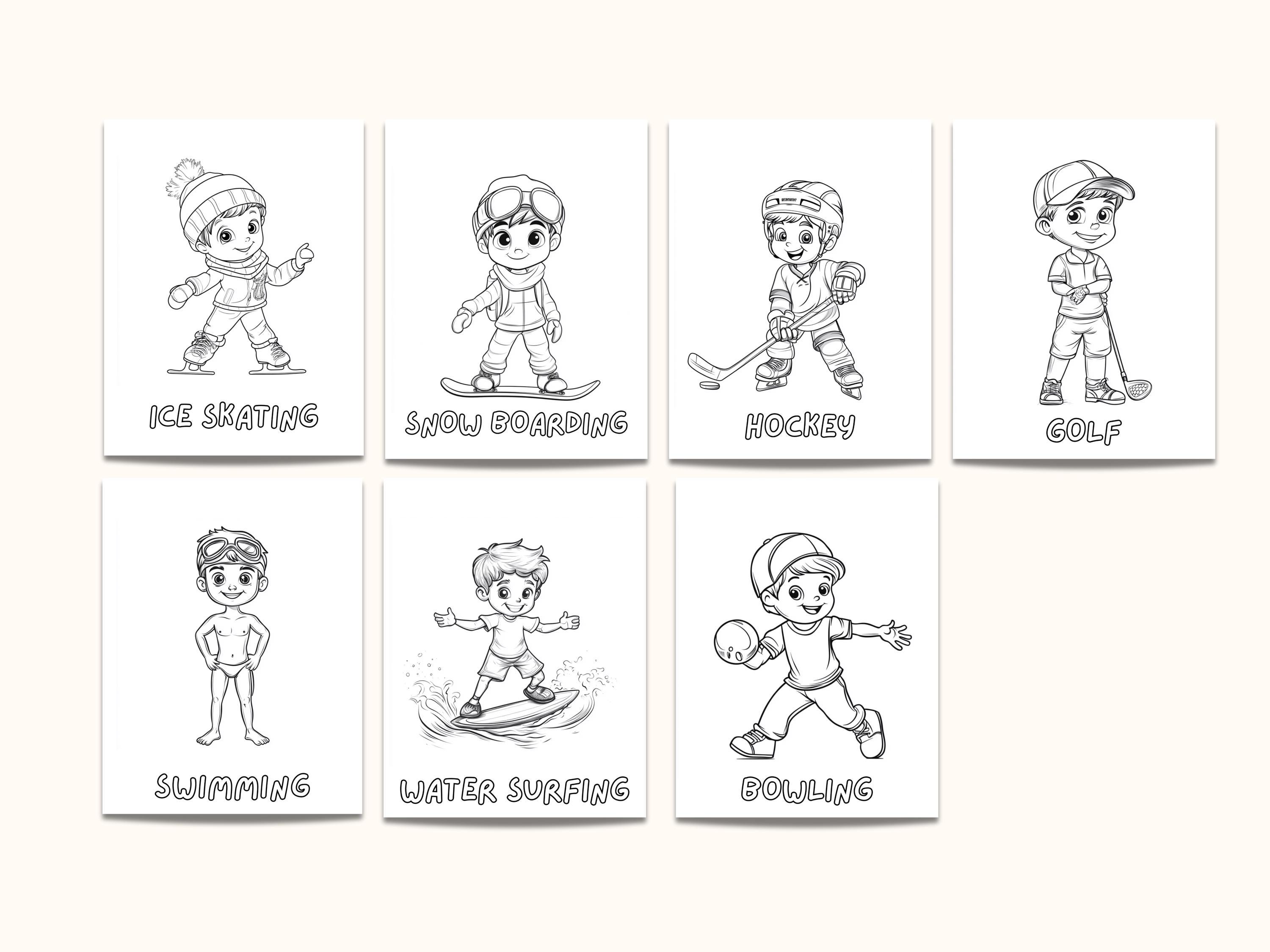 Sports Coloring Pages Simple Coloring Book Prk-2 Toddlers Daycare 18 ...