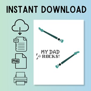 Fathers Day Handprint Craft Dad Rocks Guitar Handprint Art Craft ...