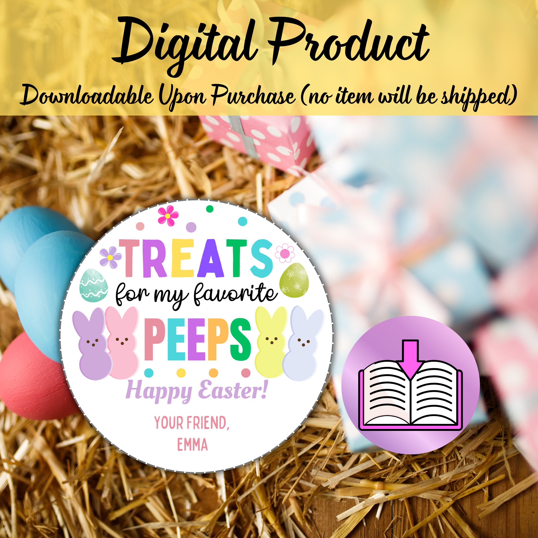 Editable Easter Stickers Kids Easter Tags Gift Sticker Easter Gift Tags ...