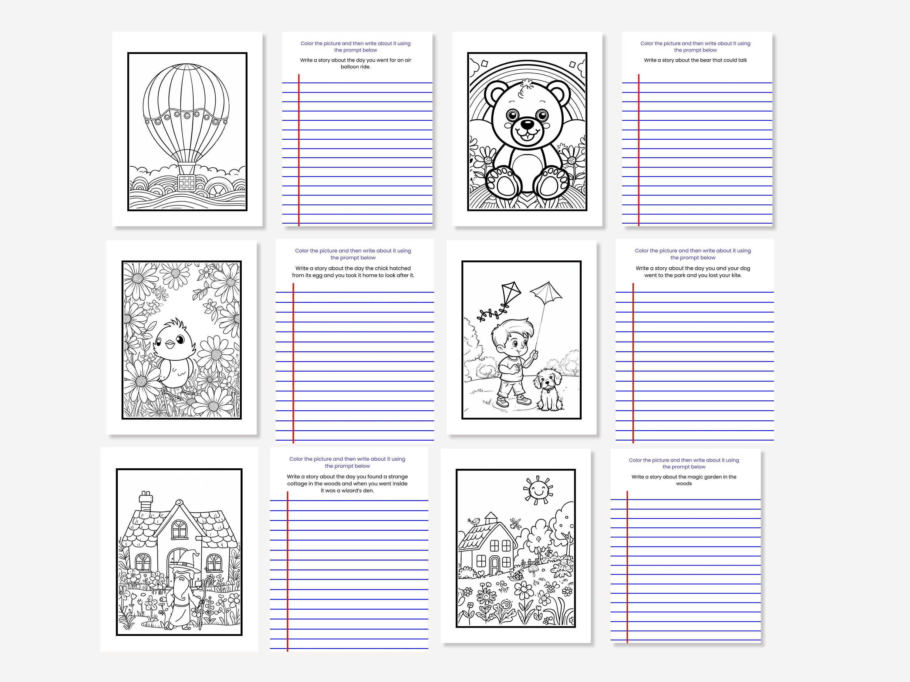 Coloring Pages for Kids Printable Writing Prompts Kids Spring ...