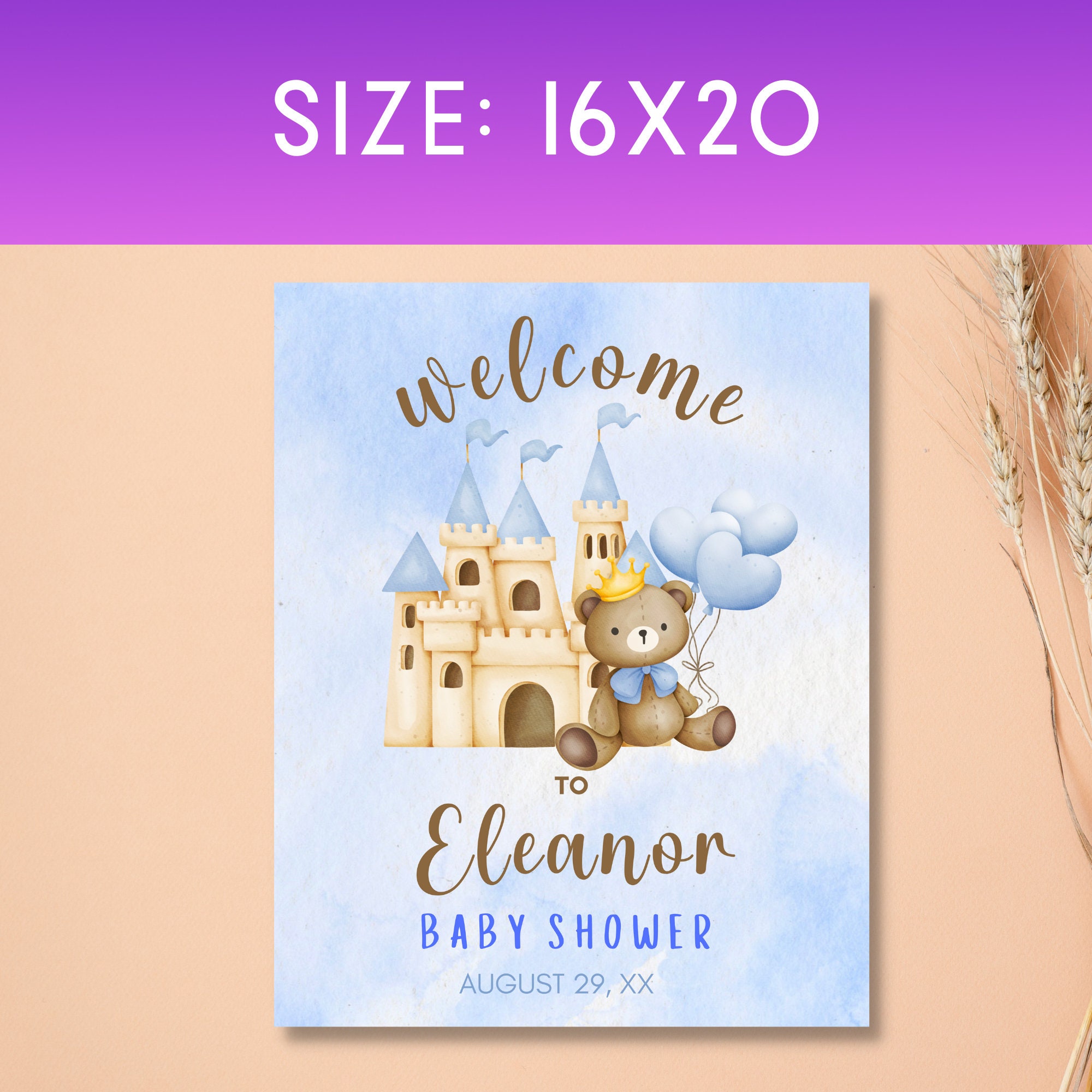 Editable Baby Shower Welcome Sign Boy Baby Shower Welcome Sign Template ...