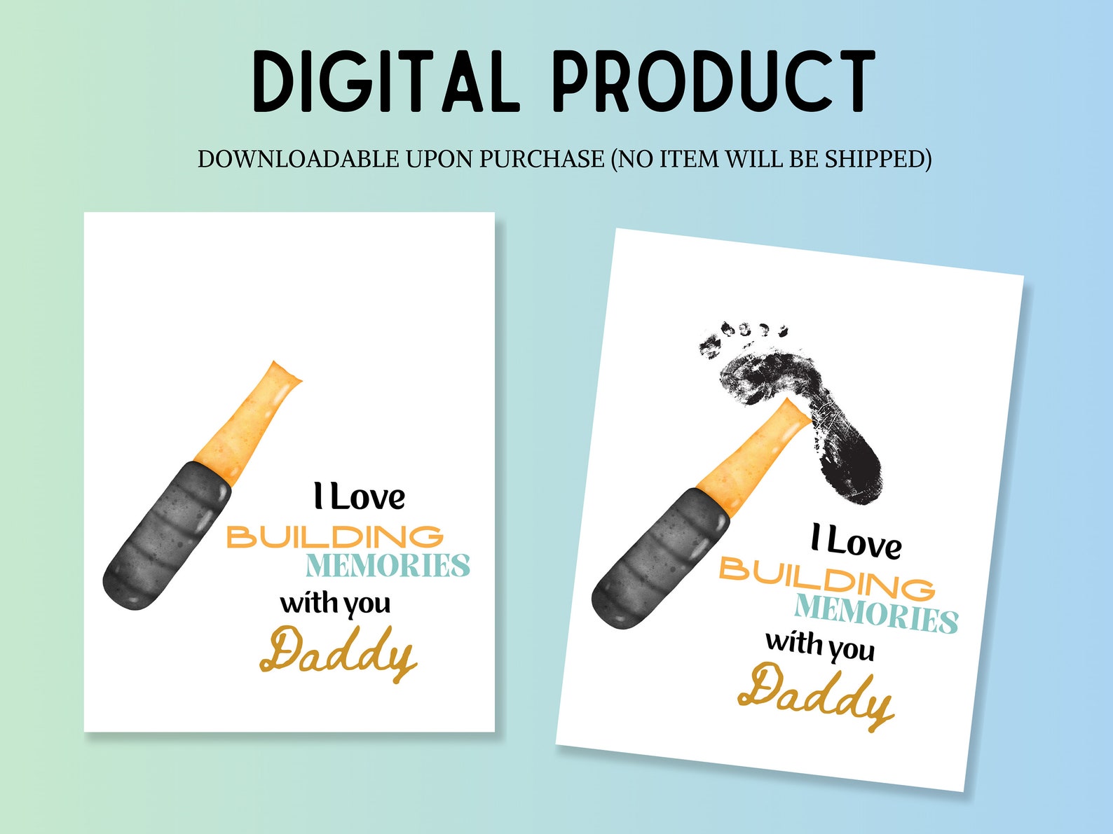Fathers Day Handprint Craft Hammer Dads Day Handprint Art Father’s Day ...