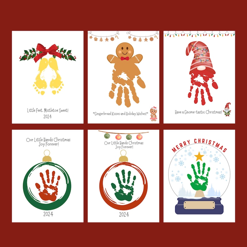 Christmas Handprint Footprint Craft BUNDLE of 6 Prek Preschool ...