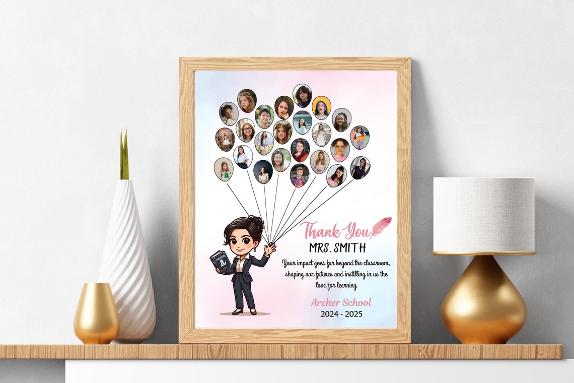 Teacher Photo Custom Editable Appreciation Gift From Student Photo ...