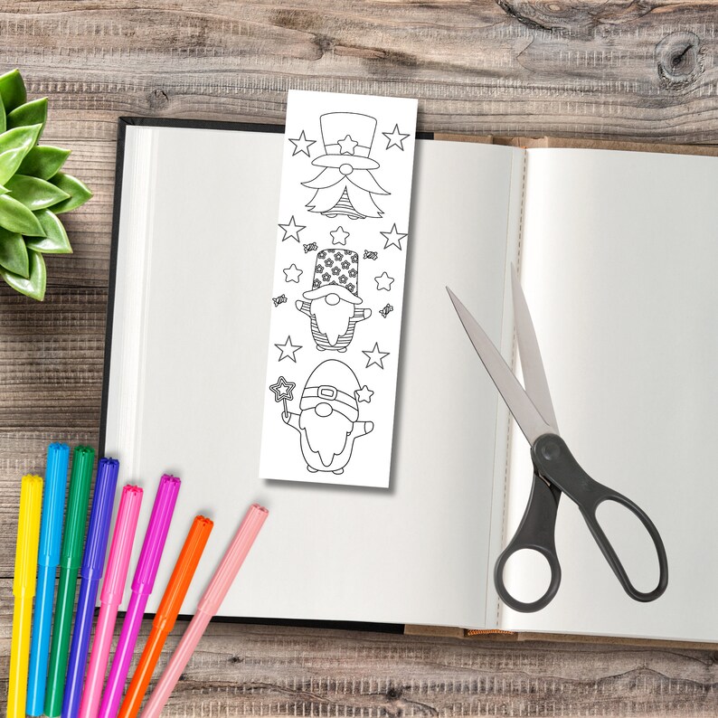 Kids 4th of July Coloring Bookmark Set of 4 Printable Patriotic ...