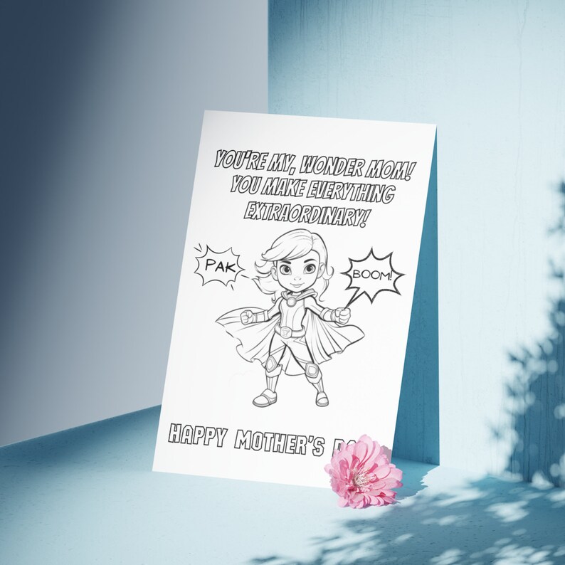 Mothers Day Coloring Card Printable Mothers Day Card for Kids Coloring ...