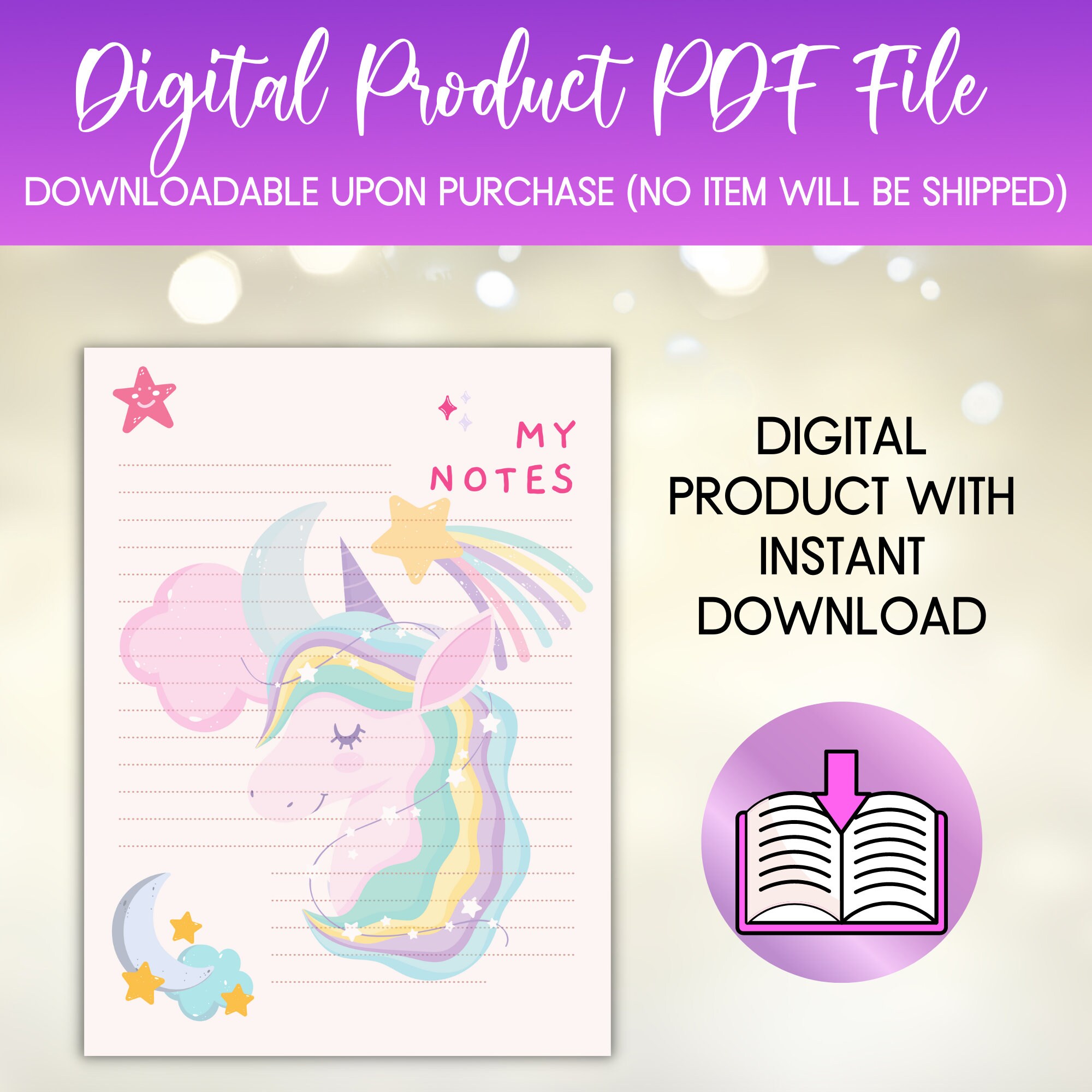 Weekly Planner Unicorn Clipart Undated Planner Daily Planner PDF ...