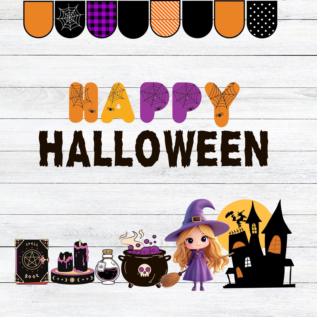 Halloween Bulletin Board Happy Halloween Spooky Create Your Own Board ...