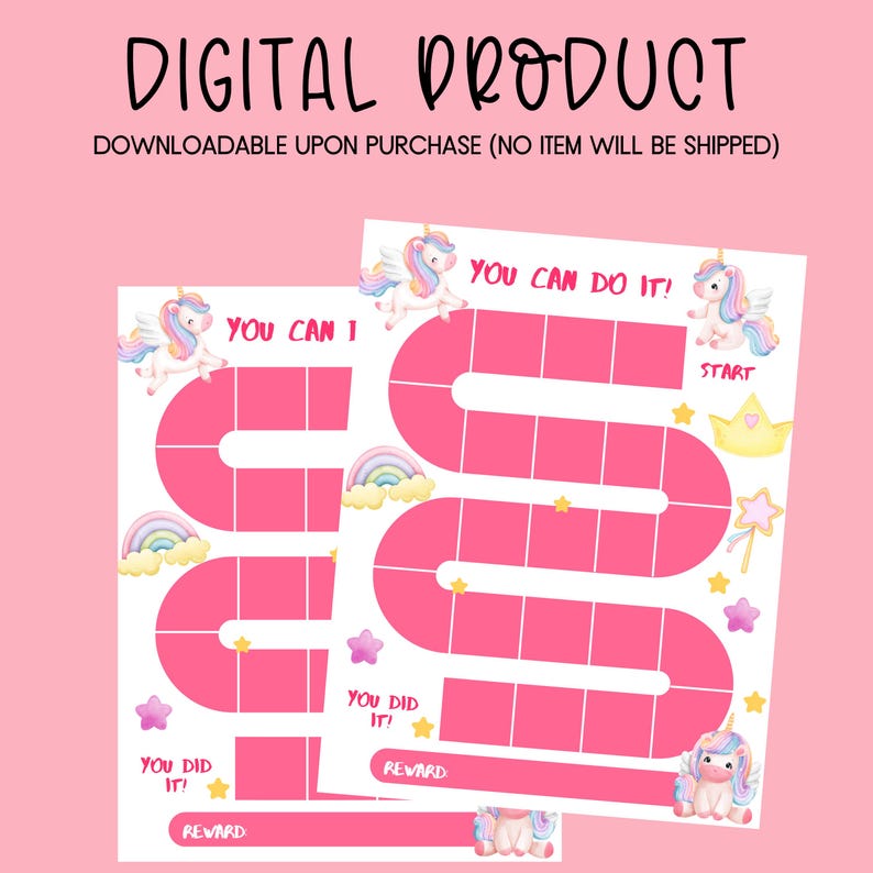 Unicorn Reward Chart for Kids Printable Unicorn Kids Routine Behavior ...